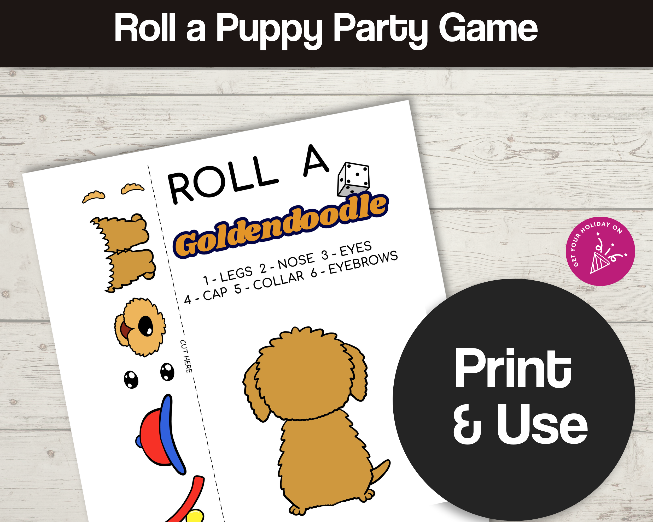 Roll a Goldendoodle Dice Party Game – Get Your Holiday On