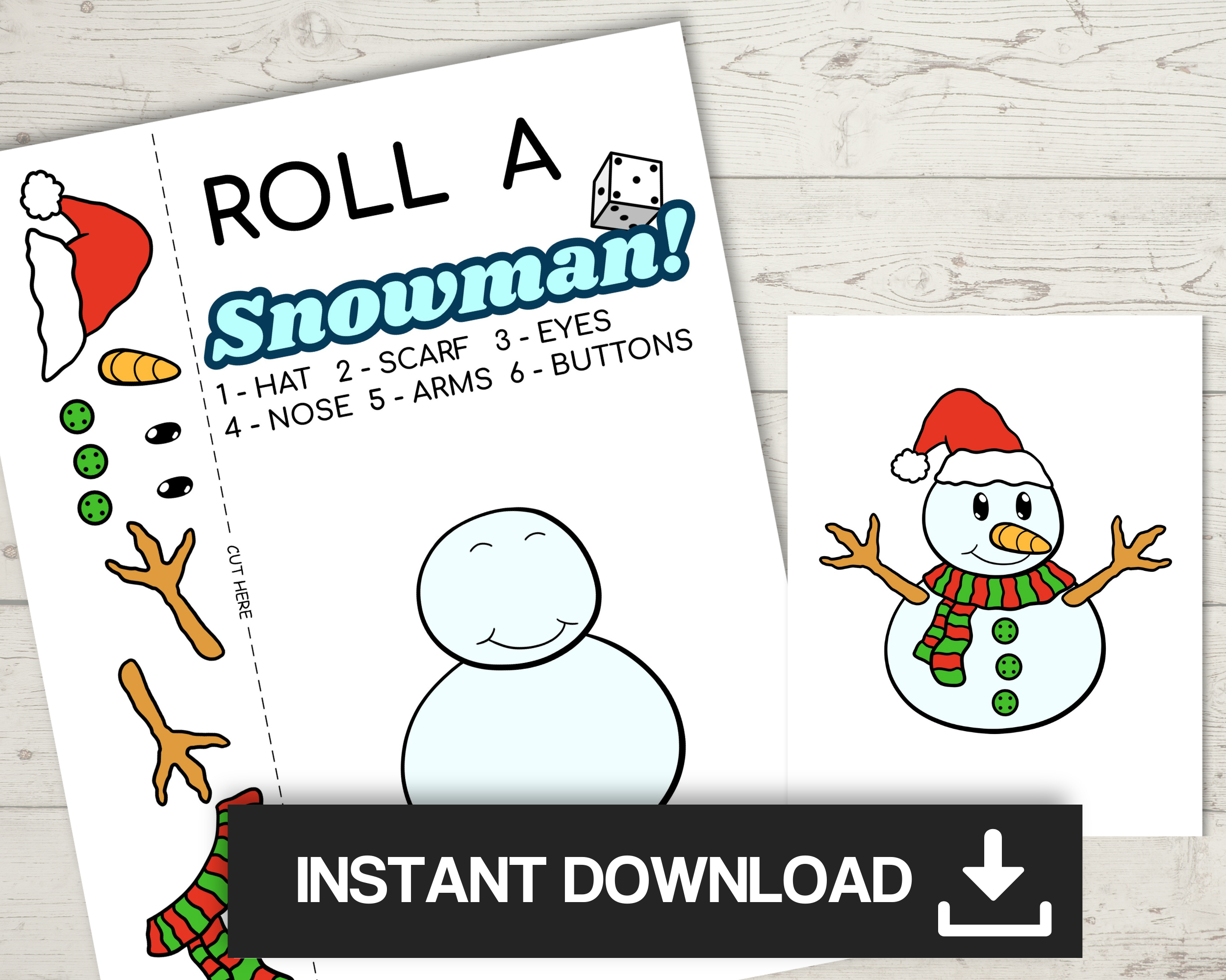 Roll a Snowman Dice Game – Get Your Holiday On